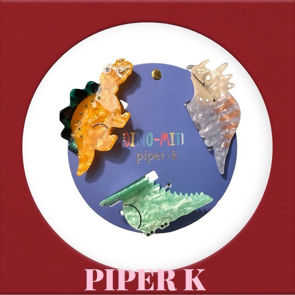 Piper K | Accessories | Piper K Dinosaur Trio Hair Clips | Poshmark